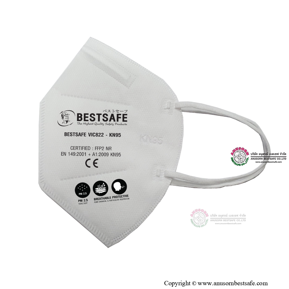 BESTSAFE - KN 95 | FFP2 ผ้าปิดจมูกแบบสายคล้องหู 3 LAYER ยี่ห้อ BESTSAFE | Anusorn Bestsafe co.,ltd